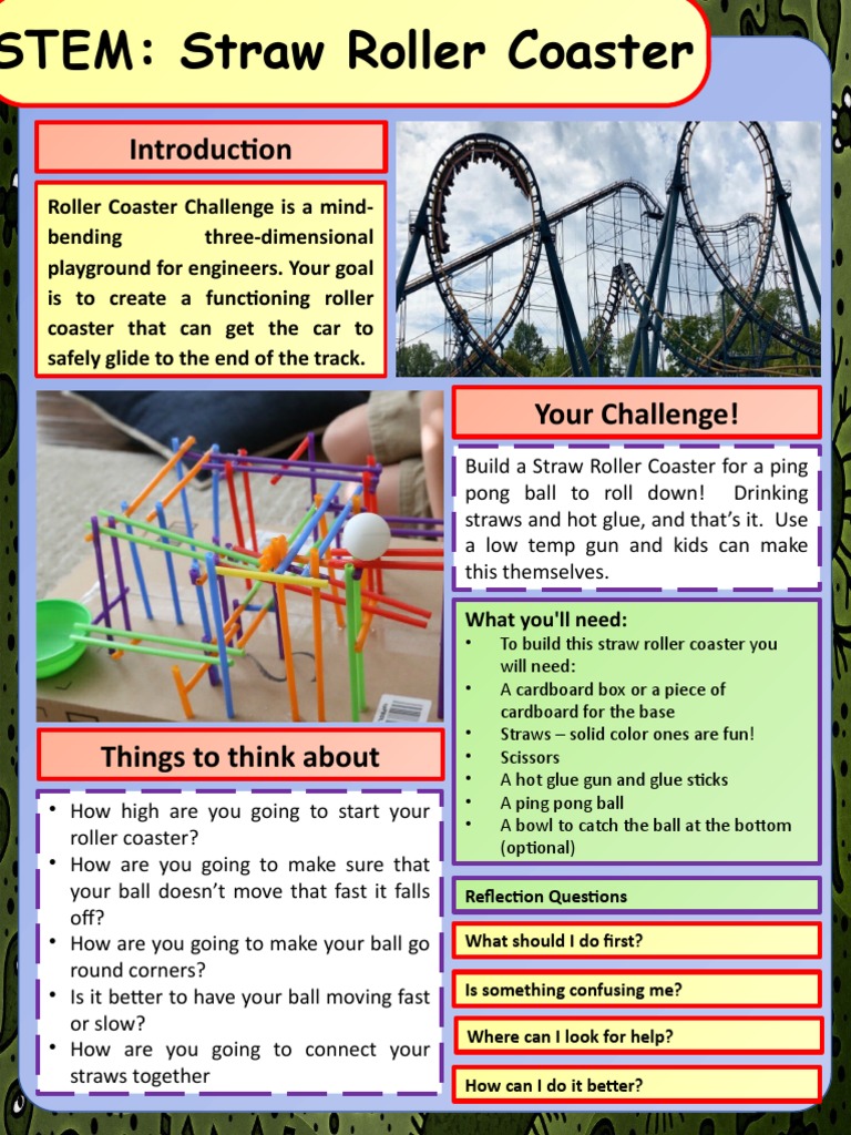 Straw Roller Coaster Stem Challenge | PDF
