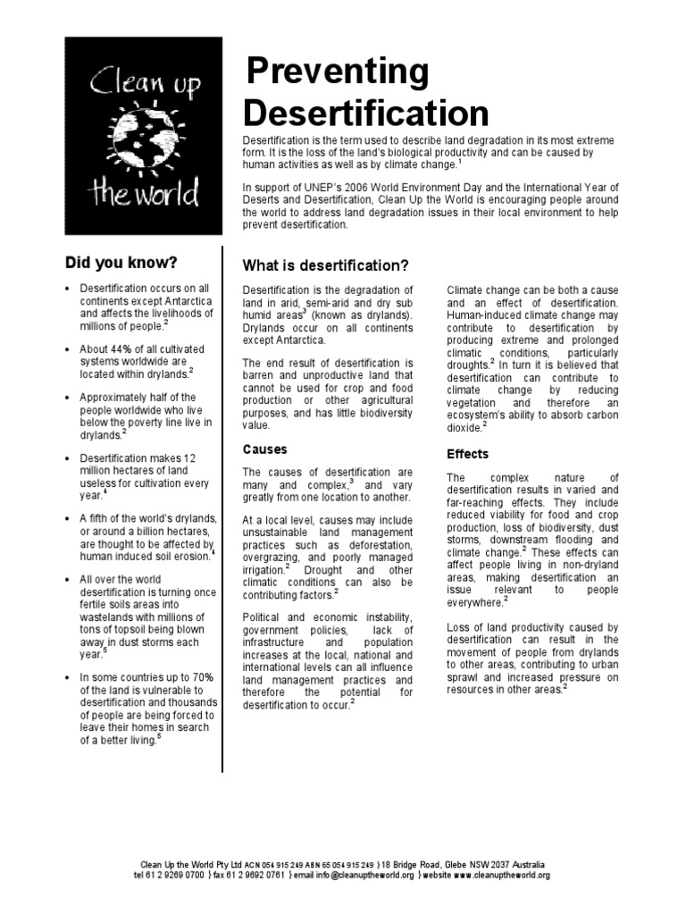 Preventing Desertification: Did You Know? | PDF | Environmental Issues ...