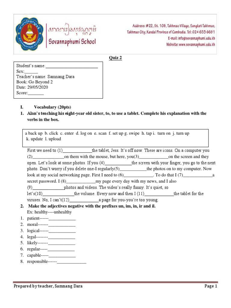 Language Learning Quiz for Students | PDF | Learning | Teachers