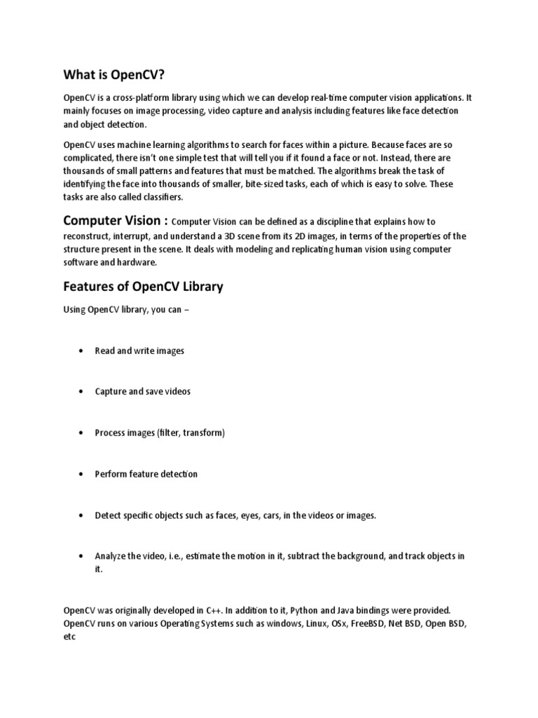 What Is Opencv? | PDF | Computer Vision | Computing