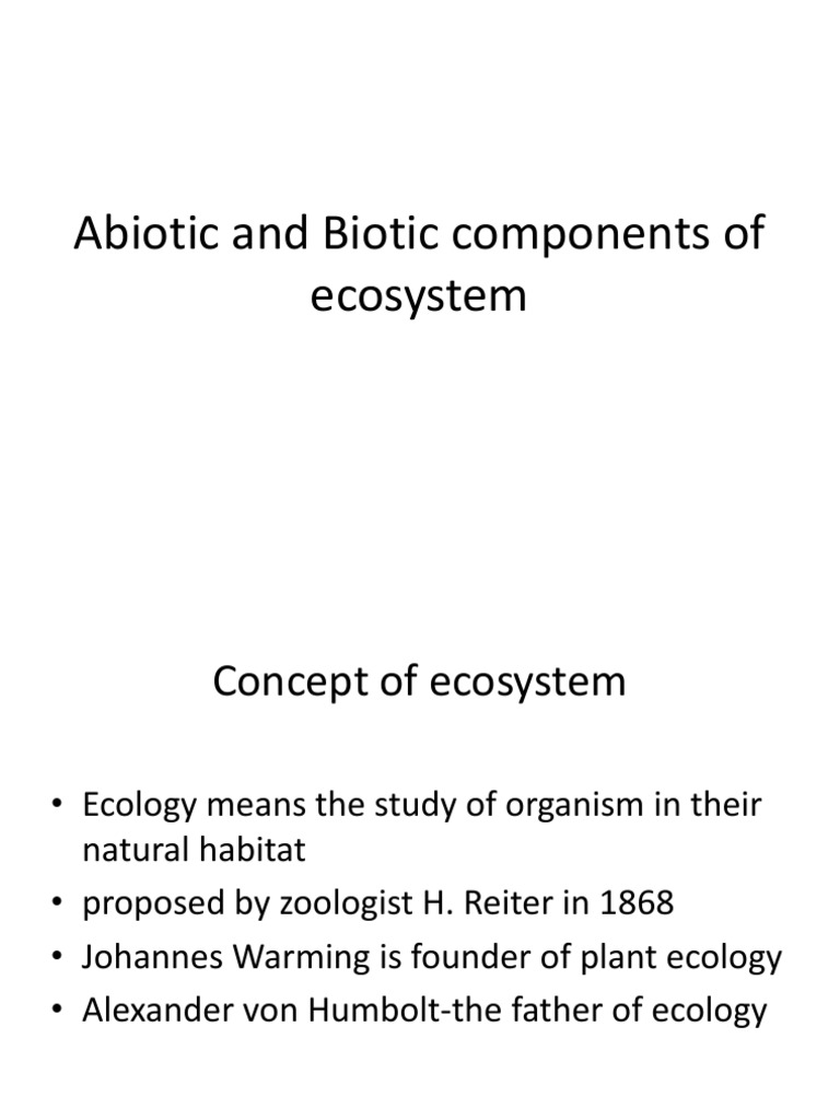Abiotic and Biotic Component of Ecosystem | PDF | Ecosystem | Ecology
