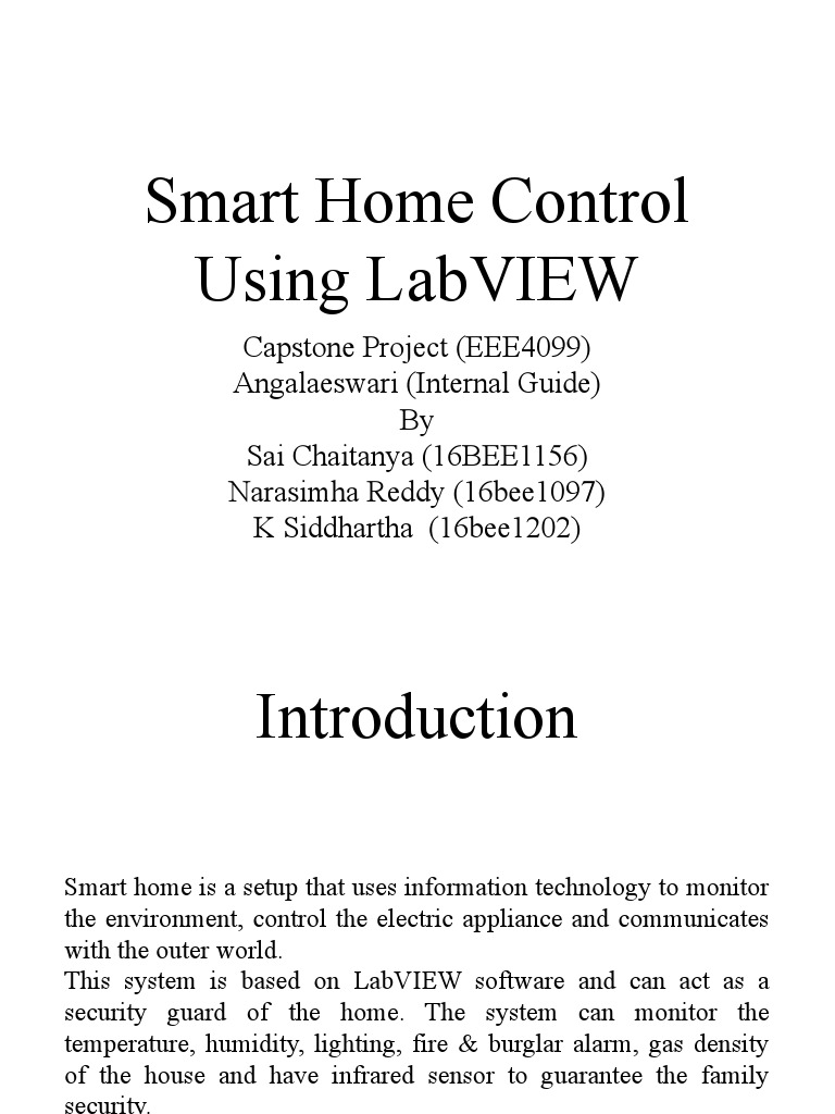 Smart Home Control Using Labview | PDF | Sensor | Internet Of Things