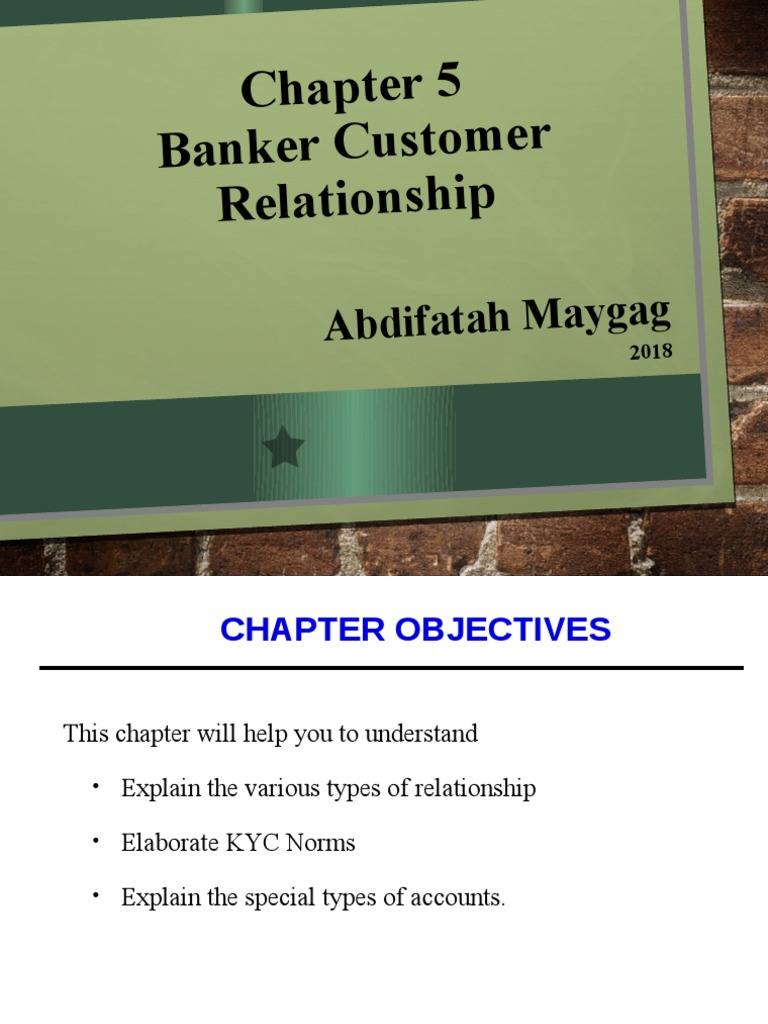 Chapter 5 Bank Customer Relationship | PDF | Transaction Account ...