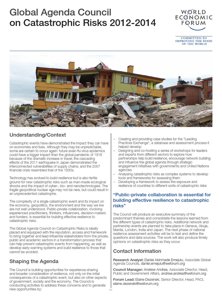 WEF GAC Catastrophic Risks 2012-2014 Connect | PDF | Ecological ...