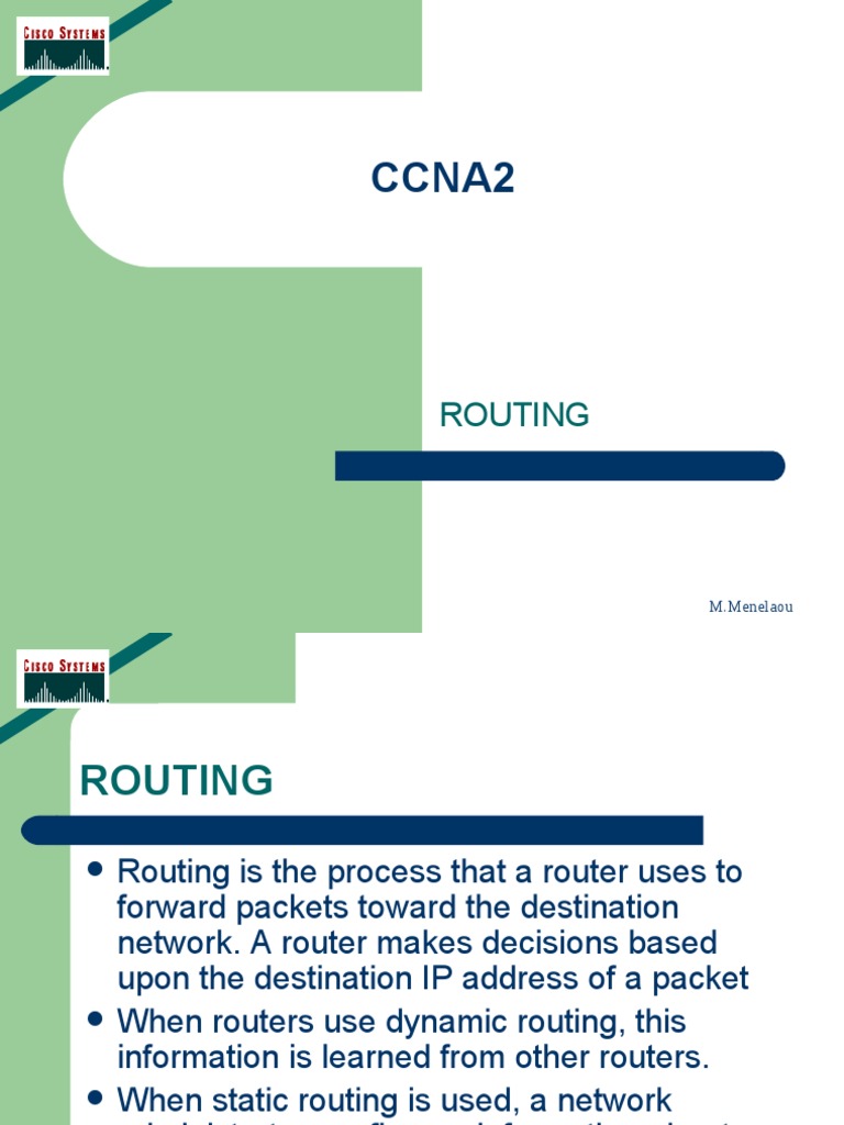 CCNA2 Module 6 | PDF | Routing | Router (Computing)