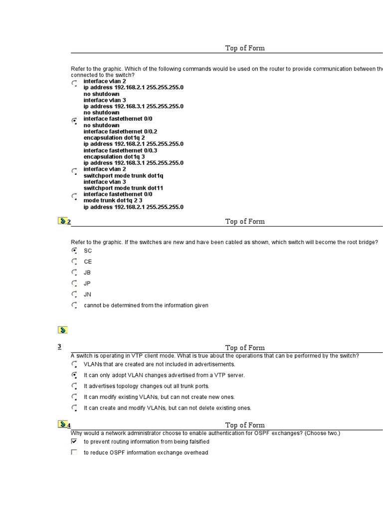 CCNA3 Final2 | PDF | Computer Network | Network Switch