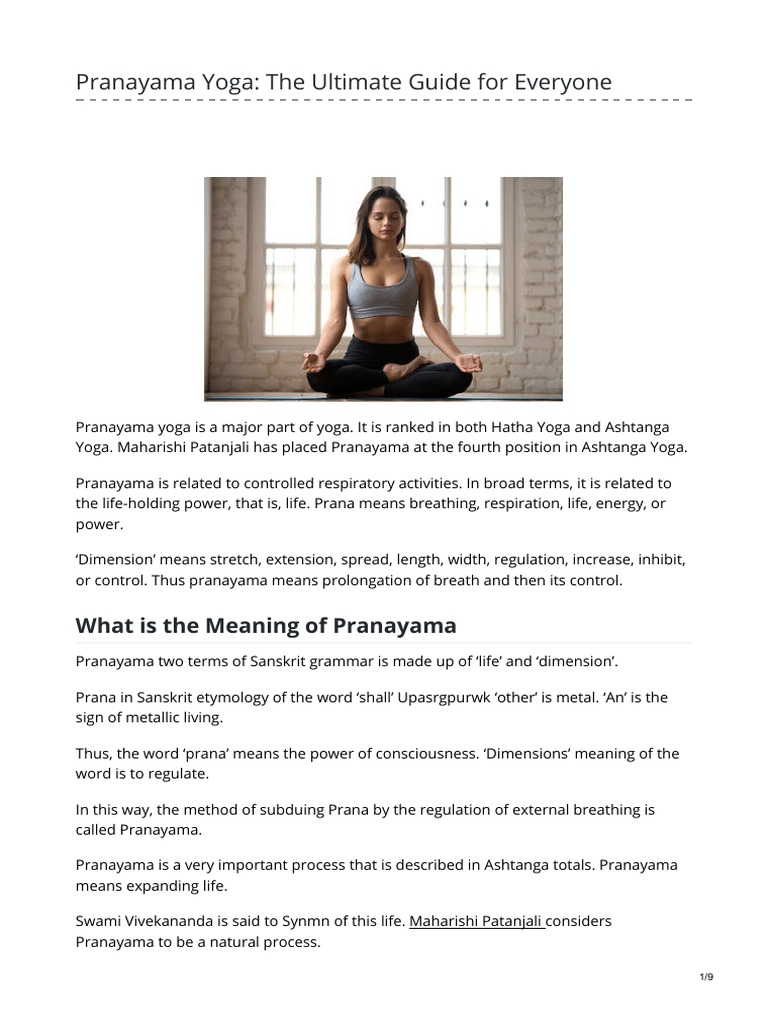 Pranayama Yoga The Ultimate Guide For Everyone | PDF | Prana | Ashtanga Vinyasa Yoga
