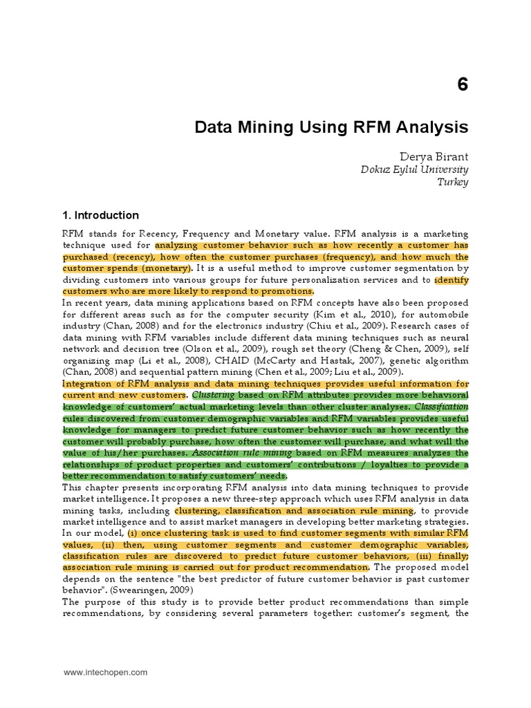 InTech-Data - Mining - Using - RFM - Analysis - Copie | PDF | Statistical Classification ...