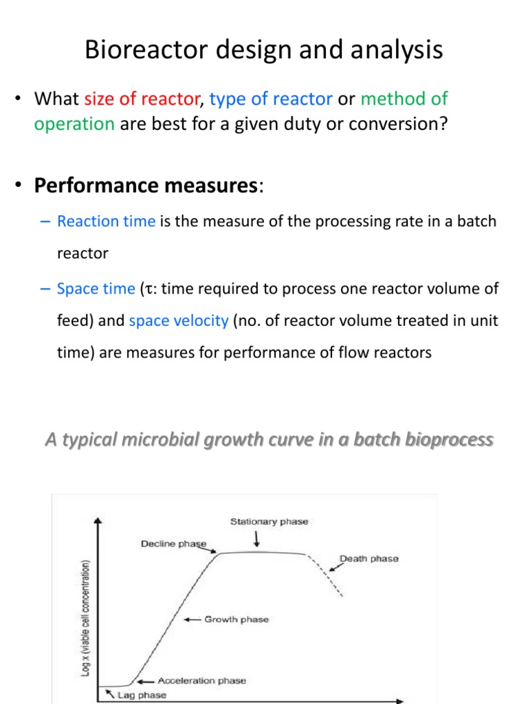 Bioreactor Design and Analysis: - Performance Measures | PDF | Chemical ...
