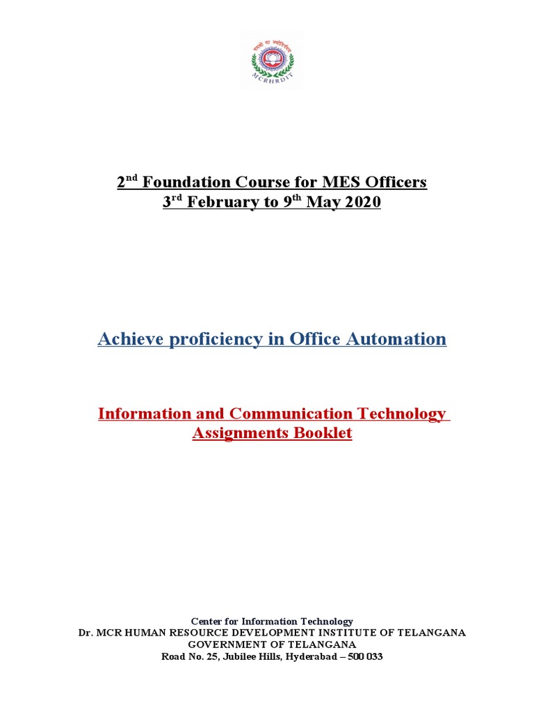 ICT Assignment Booklet | PDF | Educational Technology | Microsoft Excel