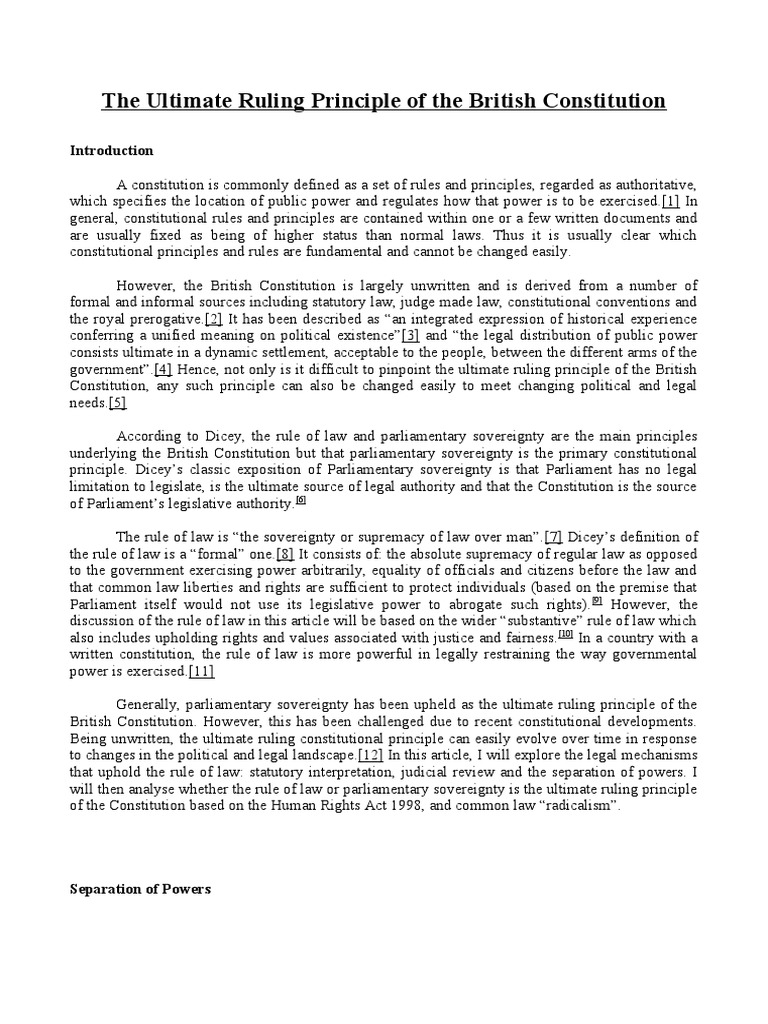 Ultimate Legal Principle | PDF | Rule Of Law | Separation Of Powers