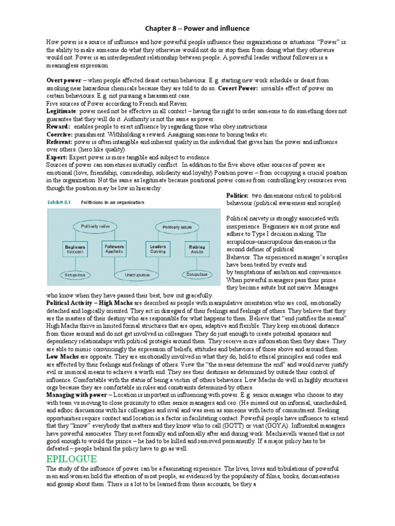 Chapter 8power and Influence | PDF | Behavior | Psychological Concepts