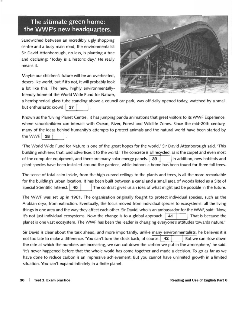 The WWF. / / / .: 30 Test 1 Exam Practice | PDF | World Wide Fund For ...