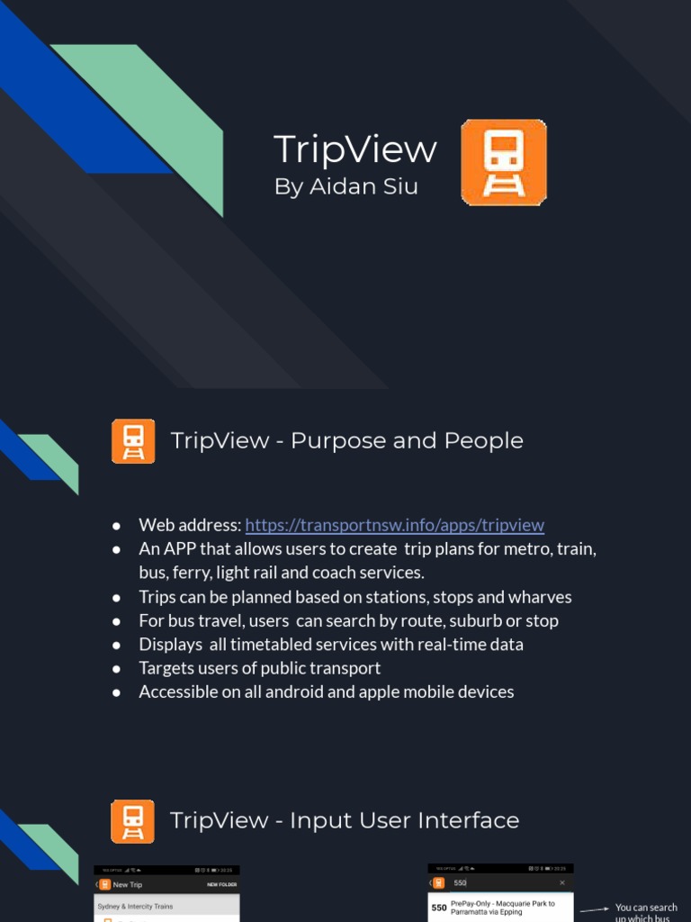 Tripview by Aidan Siu | PDF | Bus | Input/Output