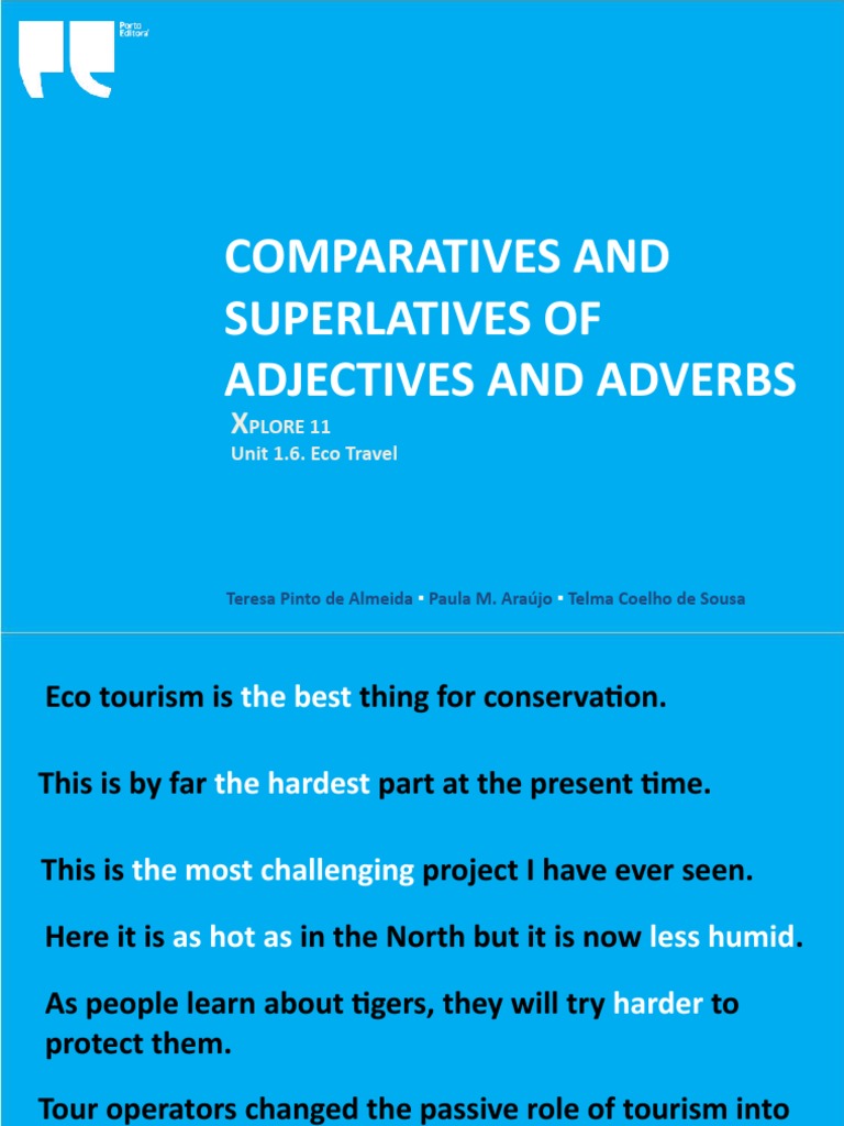 Comparatives and Superlatives of Adjectives and Adverbs | PDF | Adverb ...