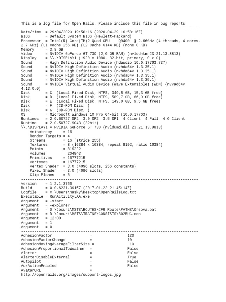 Open Rails Log | Download Free PDF | Shader | Computer Architecture