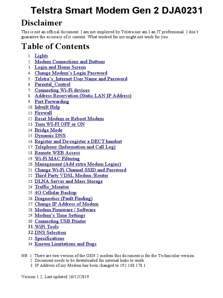 Telstra Smart Modem Gen 2 DJA0231 | PDF | Wi Fi | Port (Computer ...