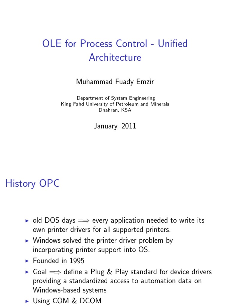 OPC UA: Next-Gen Process Control Standards | PDF | Computers ...