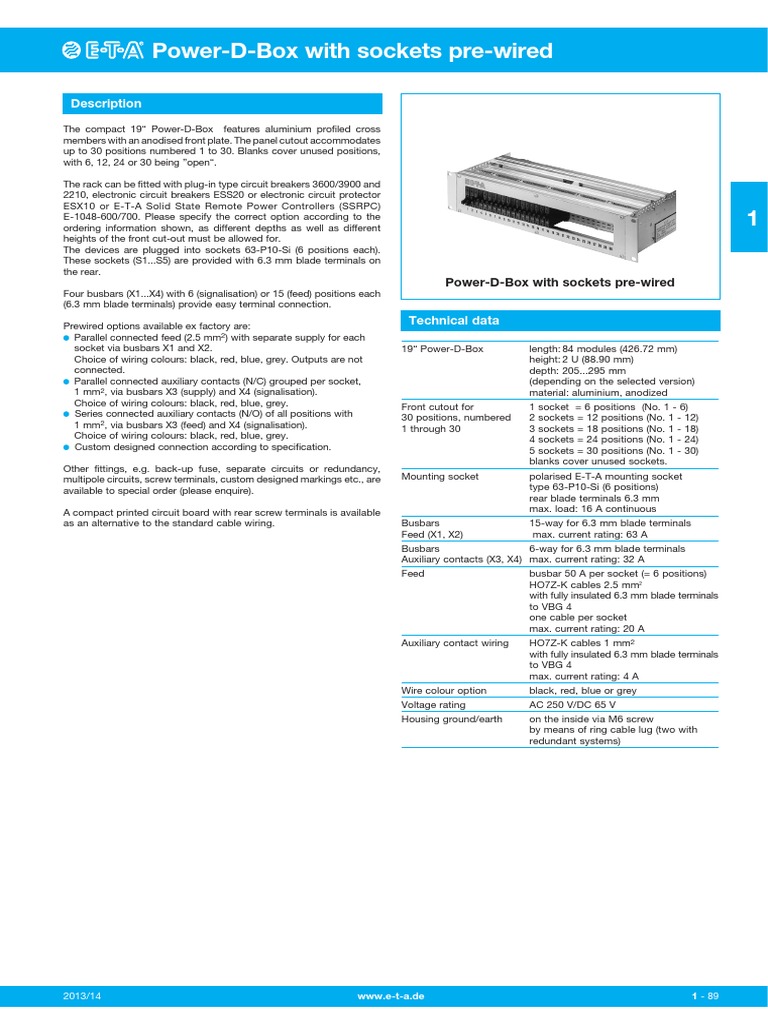 Power-D-Box With Sockets Pre-Wired: Description | PDF | Ac Power Plugs ...