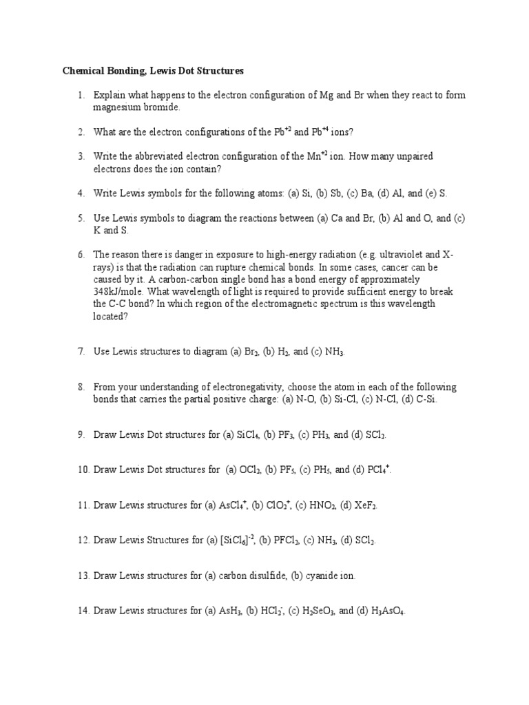 Lewis Structures and Chemical Bonding | PDF | Chemical Bond | Chemistry