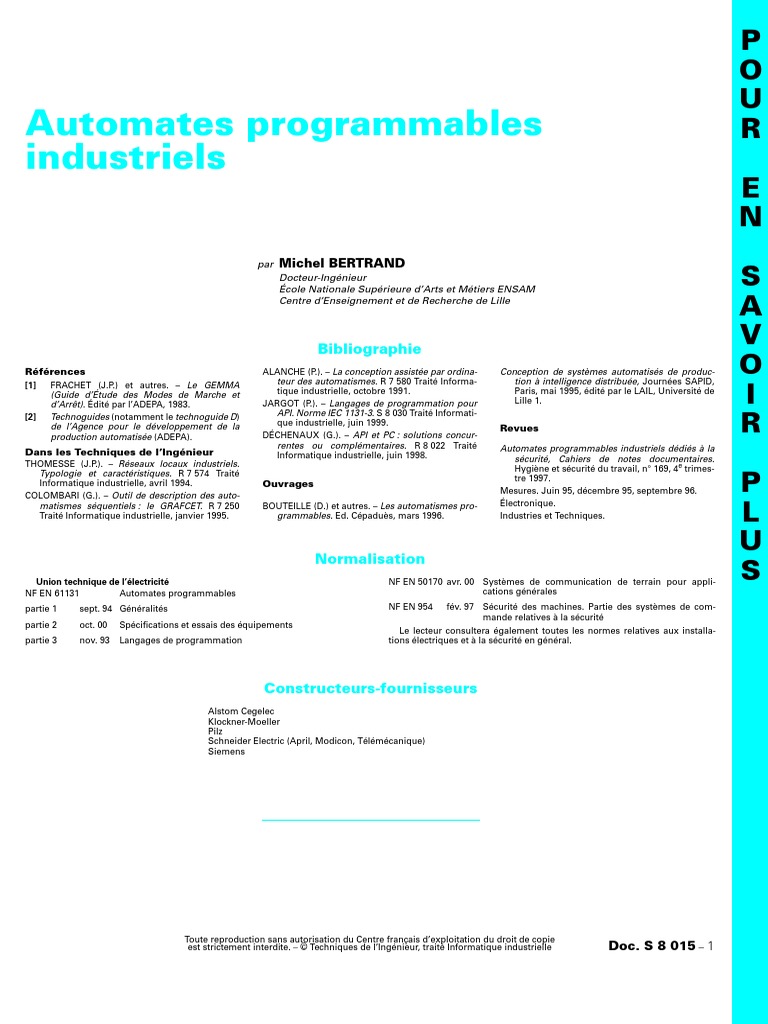 Automates Programmables Industriels-2 PDF | PDF | Automate programmable ...