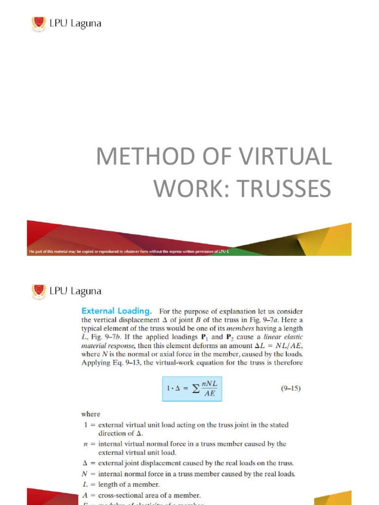 Virtual Work Method for Trusses | PDF