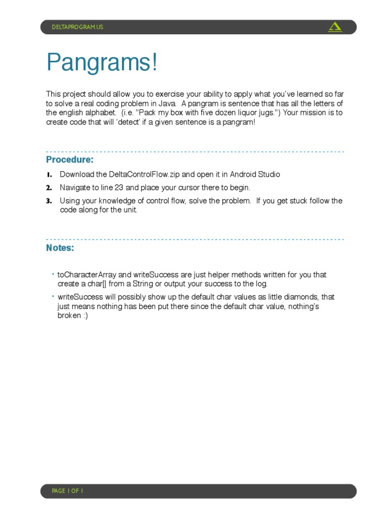 2014 03 30 - 23 36 17 - Pangrams | PDF