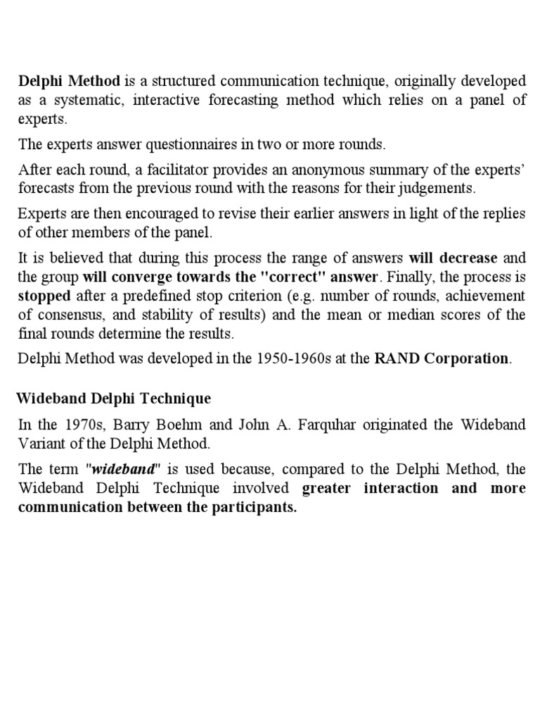 Delphi Method Is A Structured Communication Technique, Originally ...