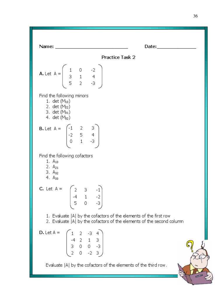 Name: - Date: - Practice Task 2 A. Let A | PDF