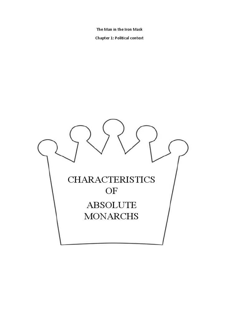 Characteristics OF Absolute Monarchs: The Man in The Iron Mask Chapter ...