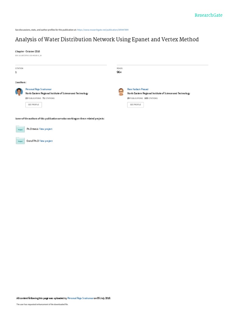 Analysis of Water Distribution Network Using Epanet and Vertex Method | PDF | Fuzzy Logic ...