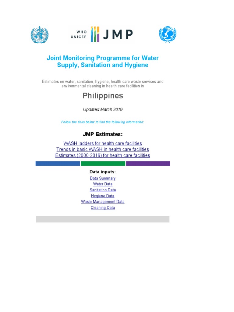 Philippines: Joint Monitoring Programme For Water Supply, Sanitation ...