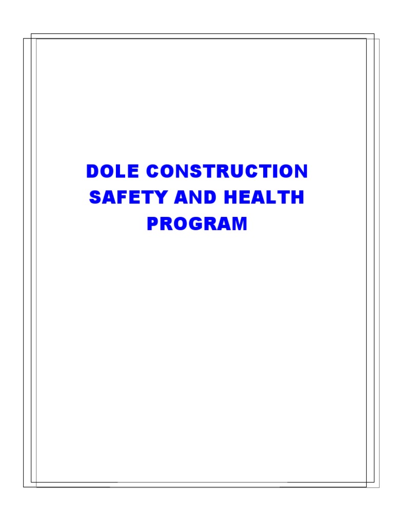 DOLE Construction Safety Program Overview | PDF | Occupational Safety ...
