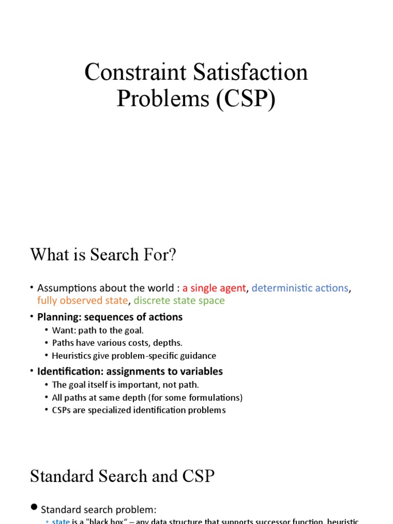 Constraint Satisfaction Problems (CSP) | PDF | Mathematical Logic | Mathematics Of Computing