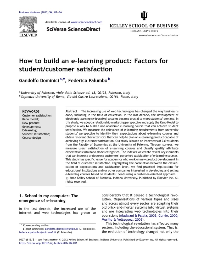 How To Build An E-Learning Product-Factors For Student Customer Satisfaction | Download Free PDF ...