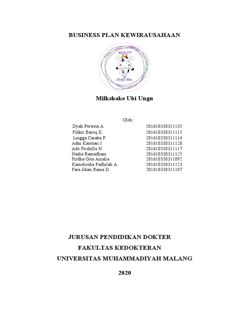 Fix Revisi Proposal Bisnis Plan Milkshake Ubi Ungu | PDF