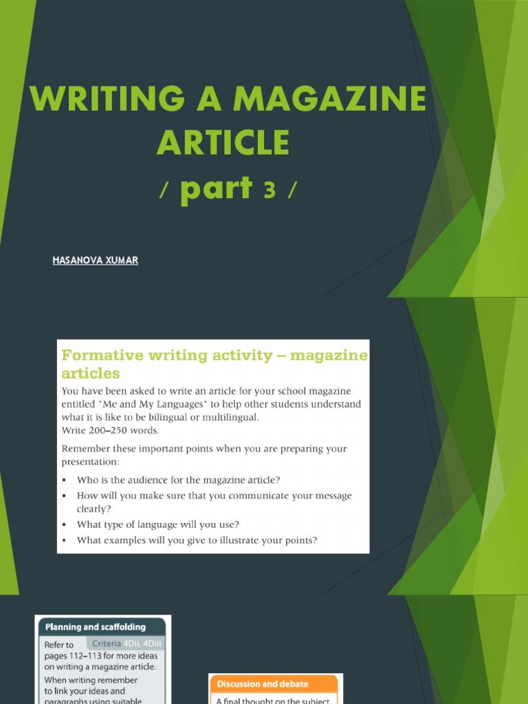 Writing A Magazine Article | PDF