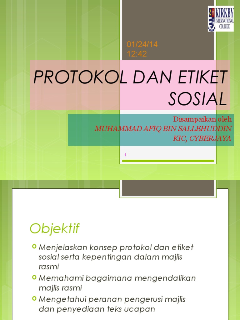 Protokol Dan Etiket Sosial | PDF