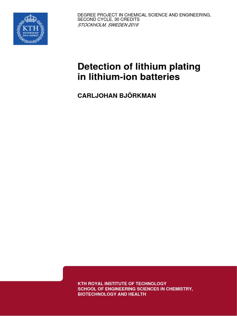 Detection of Lithium Plating in Lithium-Ion Batteries - KTH Thesis ...