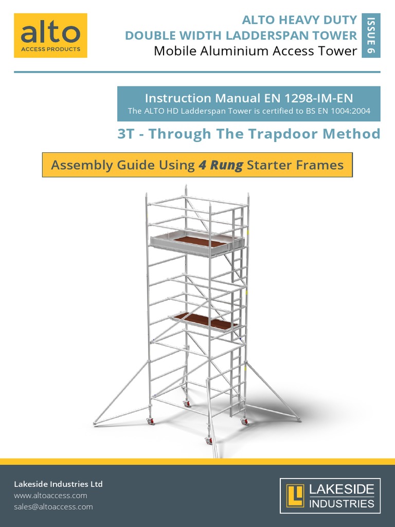 Alto Access Products HD 3T 4 Rung Starter Frame DW Instruction Manual ...