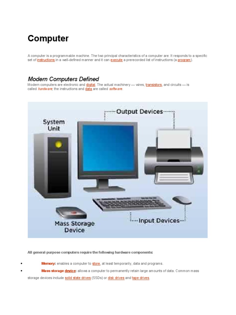 Computer: Modern Computers Defined | PDF | Personal Computers | Central ...