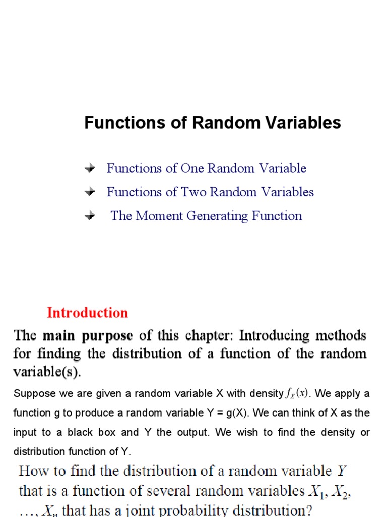 Function of Random Variable | PDF