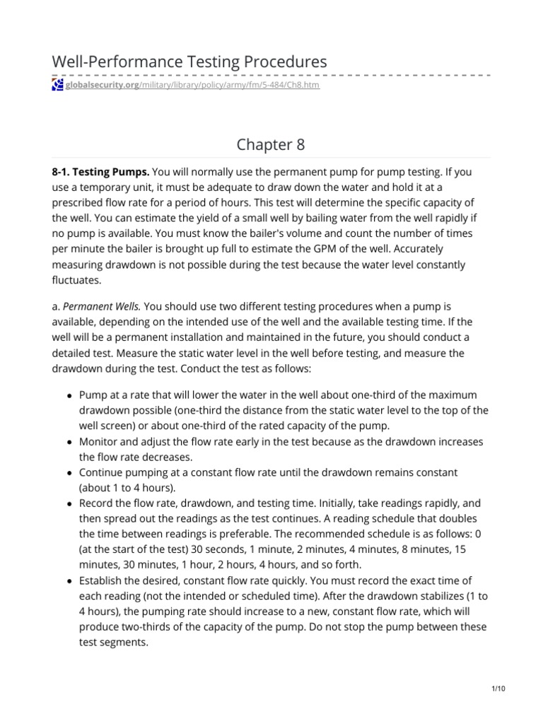 Well-Performance Testing Procedures | PDF | Flow Measurement | Pump