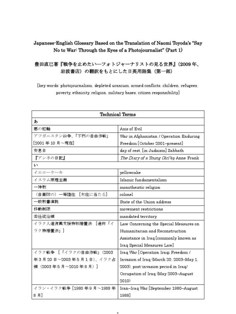 Thesis Glossary | PDF