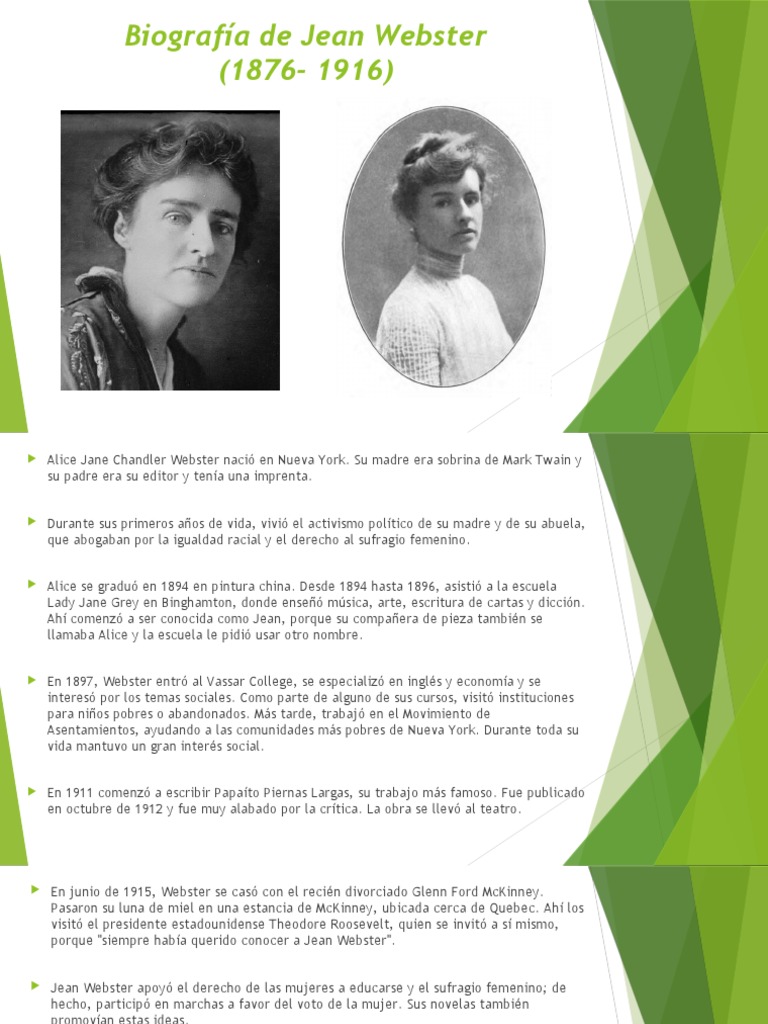 Biografía de Jean Webster: Vida y legado | PDF