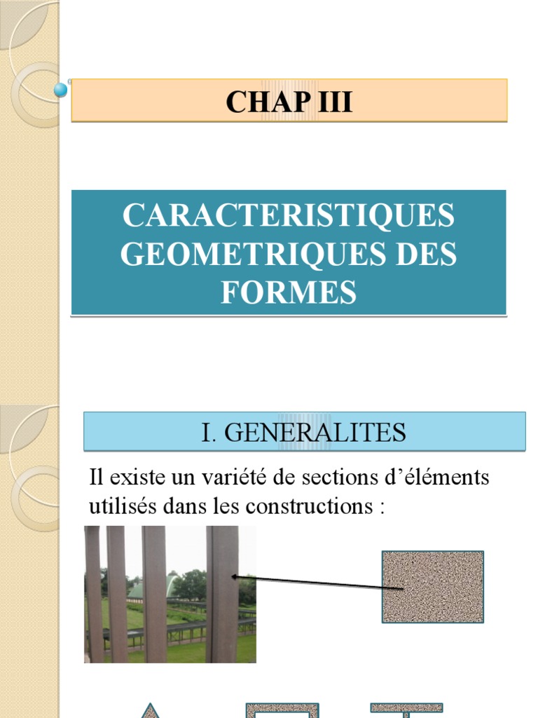 Caracteristiques Geometriques Des Formes | PDF | Centre d'inertie | Résistance des matériaux