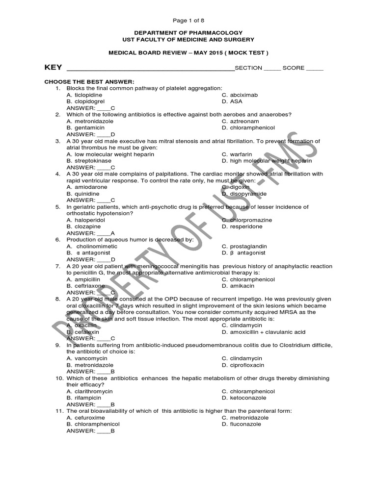 Department of Pharmacology Ust Faculty of Medicine and Surgery Medical ...