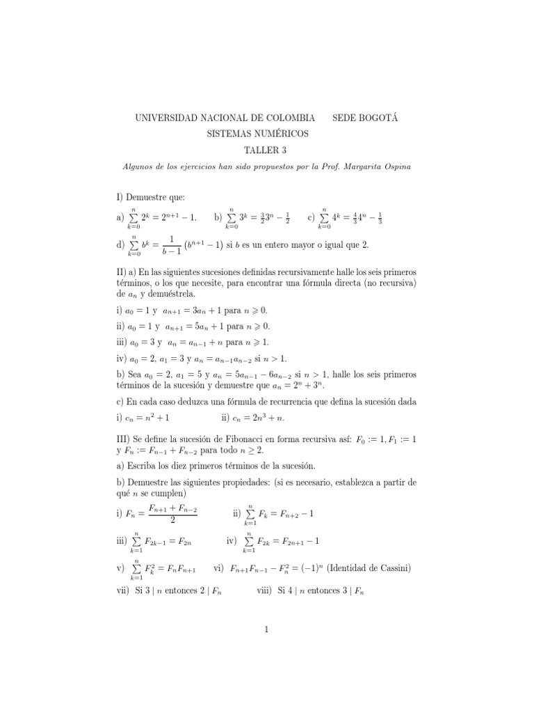 Taller Recursión | PDF | Teoría de los números | Combinatoria