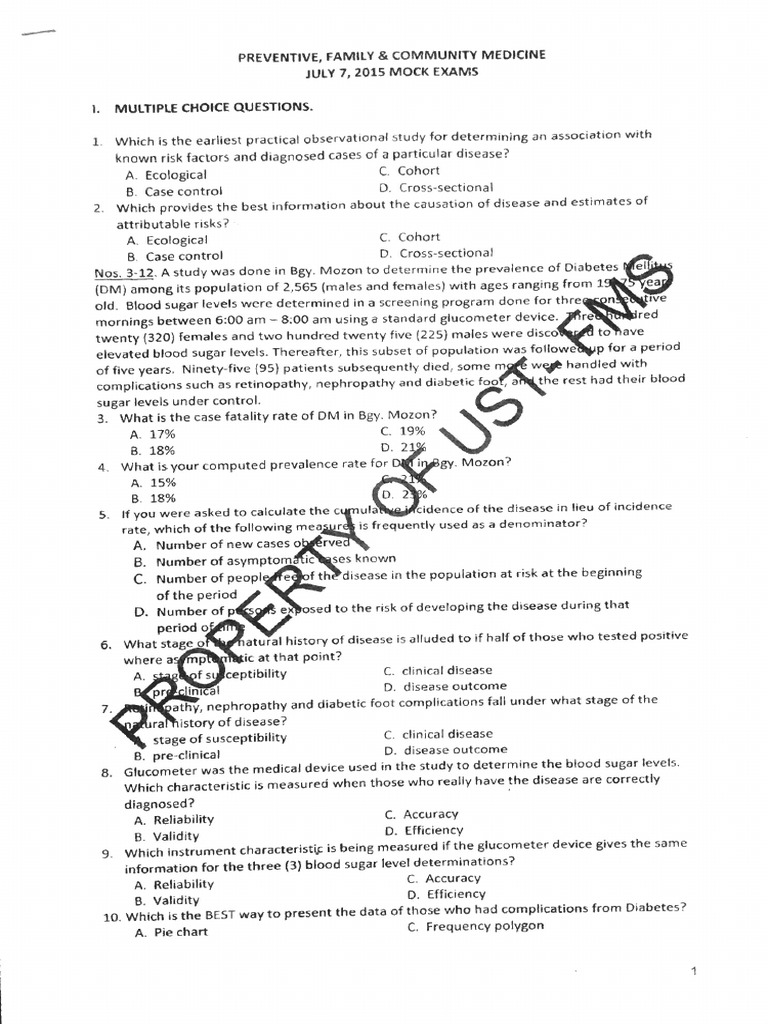 UST Mock Boards - Preventive PDF | PDF