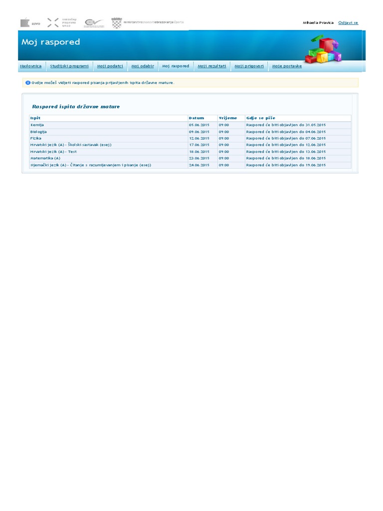 Postani Student Raspored | PDF